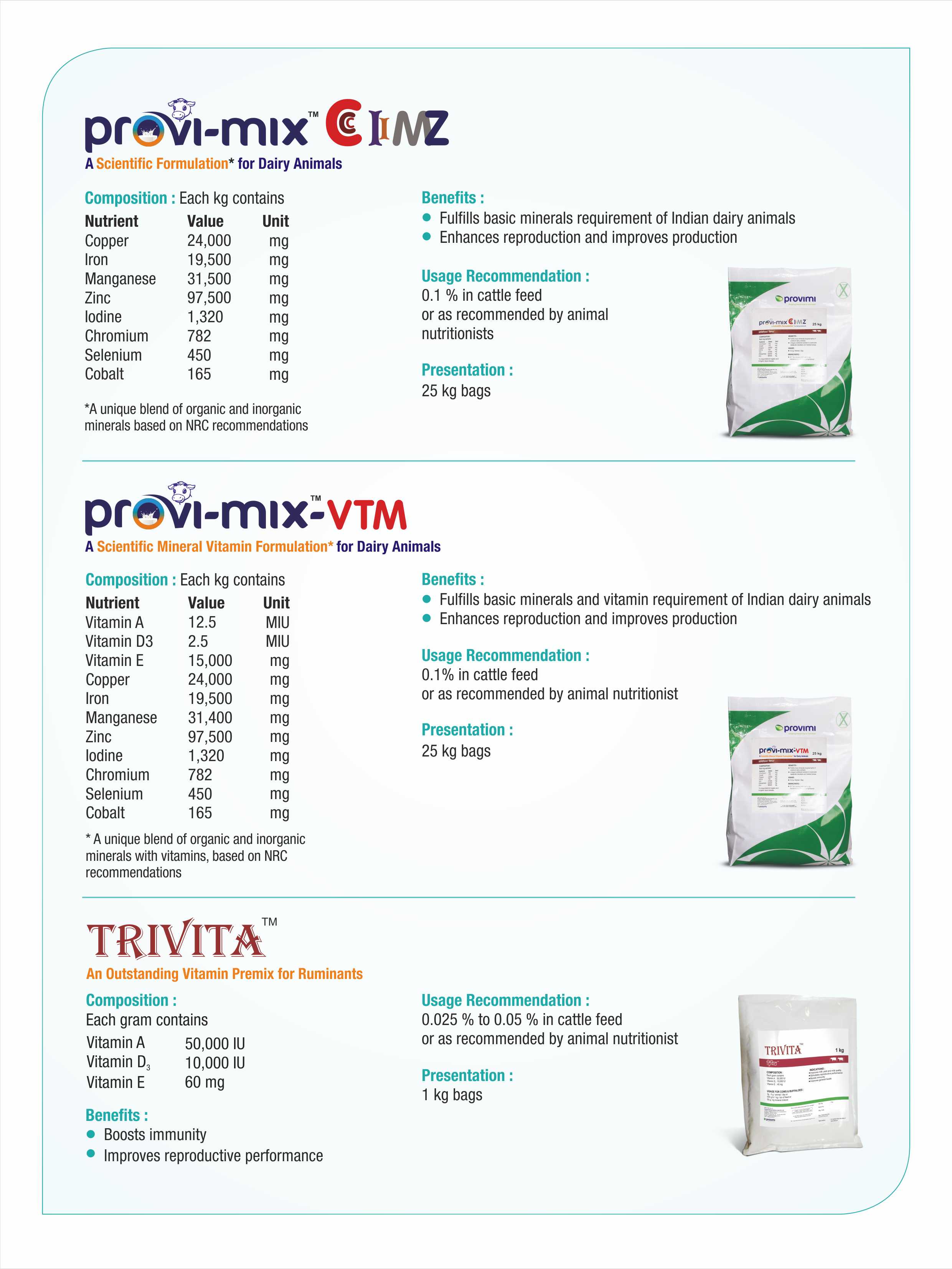 Dairy Nutrition Product Catalogue | Provimi
